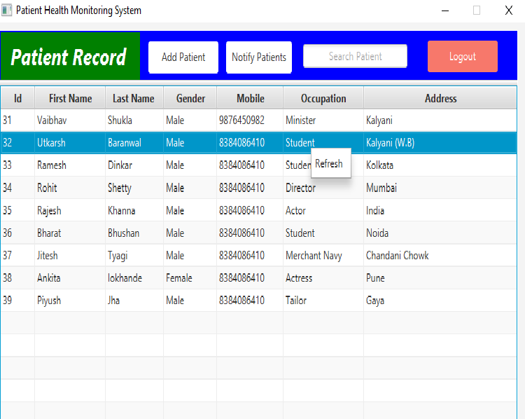 GitHub - lksh97/Patient-Health-Monitoring-System: A GUI based ...