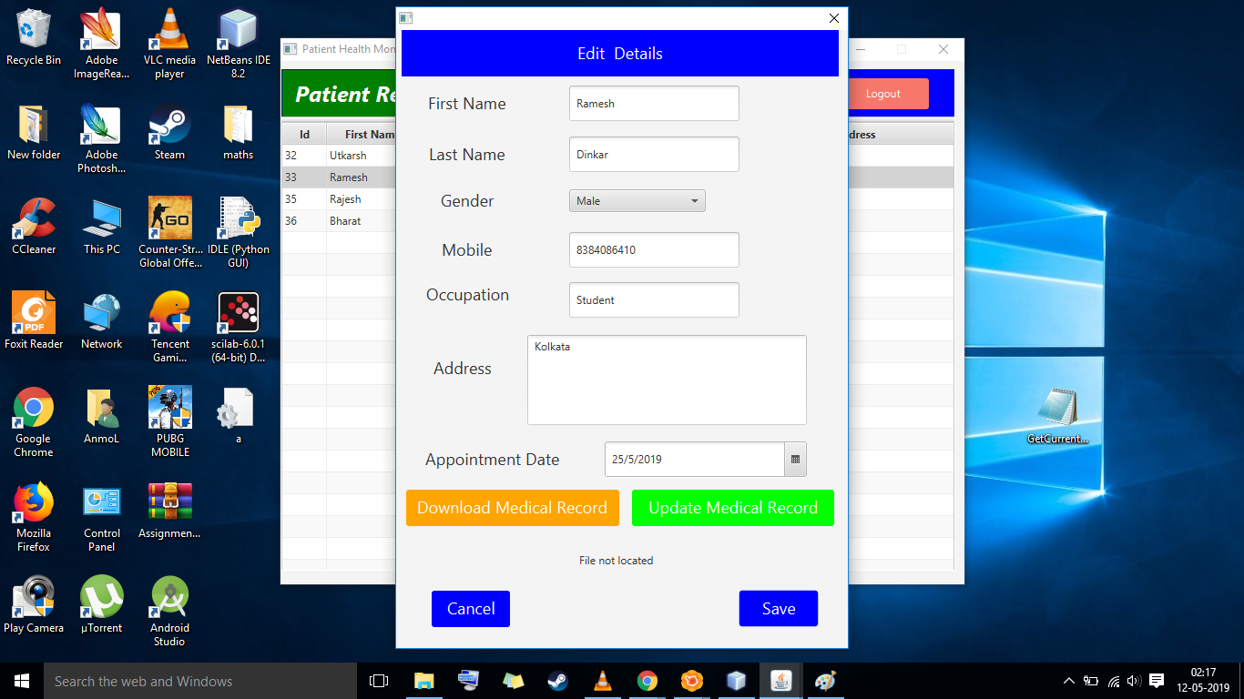GitHub - lksh97/Patient-Health-Monitoring-System: A GUI based ...