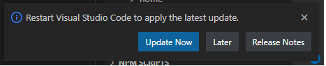 Issue with VS Code on update notification · Issue #158334 · microsoft ...