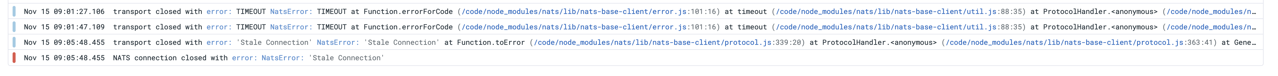 Closed connection with 'Stale Connection' error doesn't auto-reconnect · Issue #421 · nats-io ...