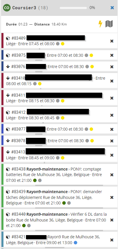 Linked recurring tasks: the colours of the sidebar seem random instead of being the same ...