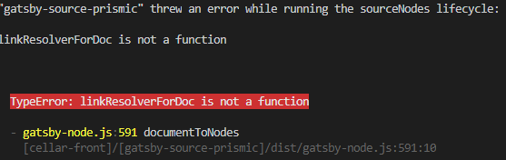 linkResovlerForDoc is not a function · Issue #124 · prismicio/prismic-gatsby · GitHub