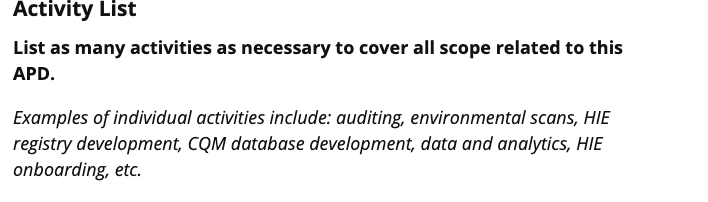 Refine the design of the activities section of the app · Issue #1790 · Enterprise-CMCS/eAPD · GitHub