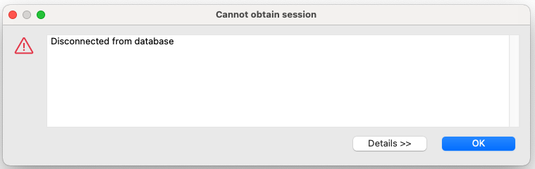 When disconnected from a DB, pop-up should allow to re-connect · Issue ...
