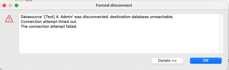 When disconnected from a DB, pop-up should allow to re-connect · Issue ...