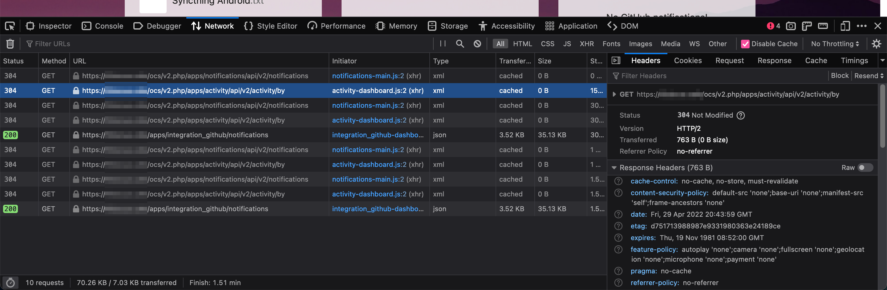 [Bug]: Dashboard "Recent Activity" list fails to load. Throws "Error: Request failed with status ...