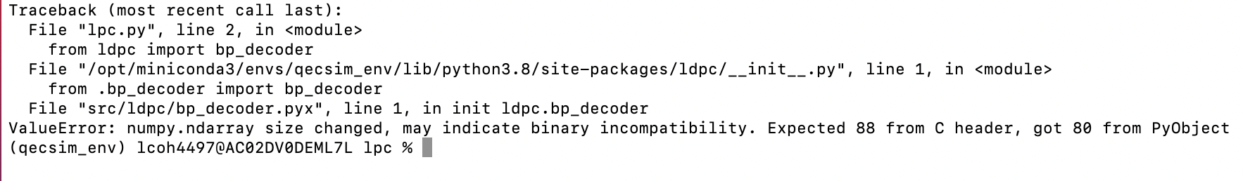 Error when loading bp_decoder · Issue #2 · quantumgizmos/ldpc · GitHub