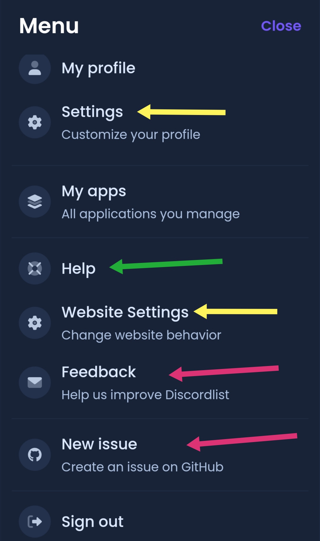 [ui] Menu Improvements · Issue #254 · discordlist-gg/beta-issues · GitHub