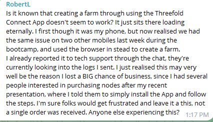 Farming Section of App Is not loading! · Issue #505 · threefoldtech/threefold_connect · GitHub