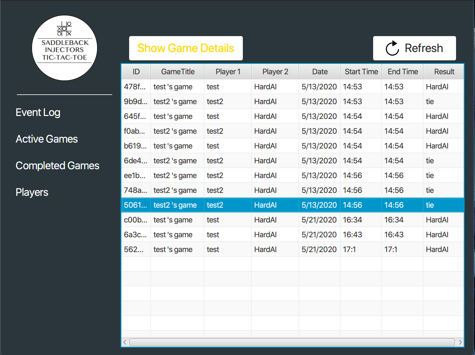 GitHub - Saddleback-Injectors/TicTacToeServer: Manages all Tic Tac Toe games, users, connections ...