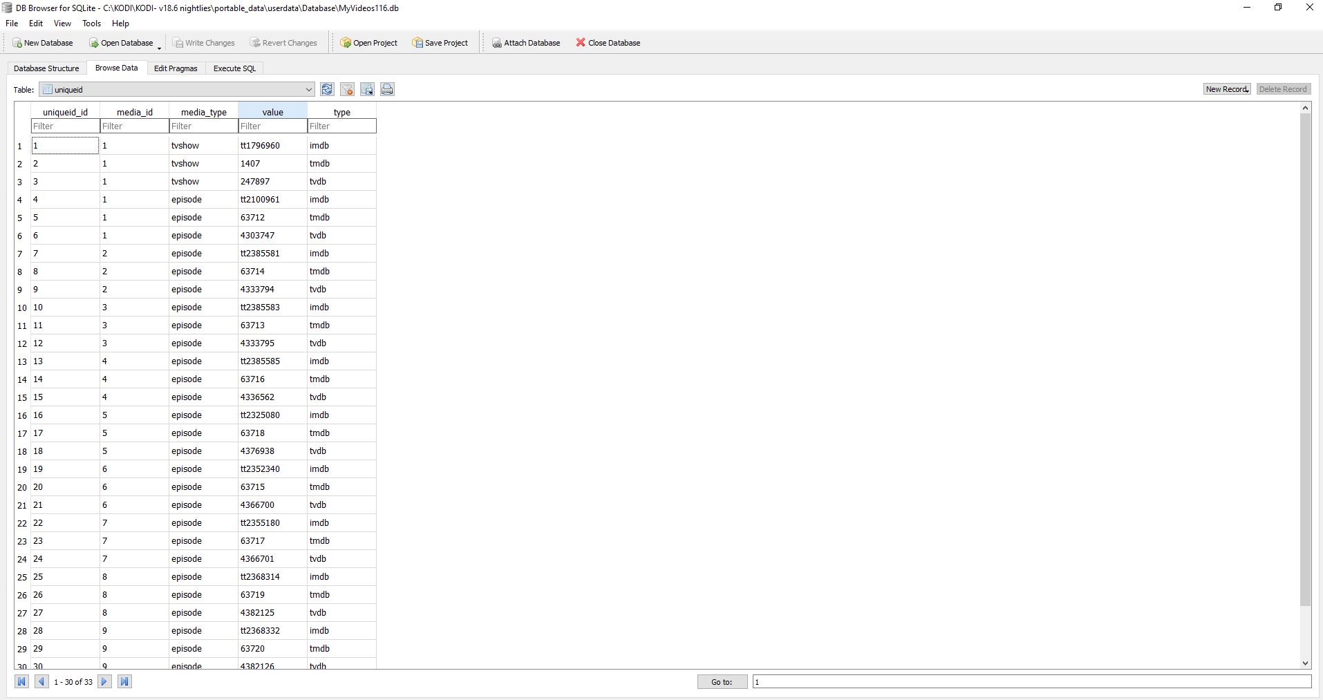 Kodi deleting Unique ID's from database after first scrape. · Issue ...