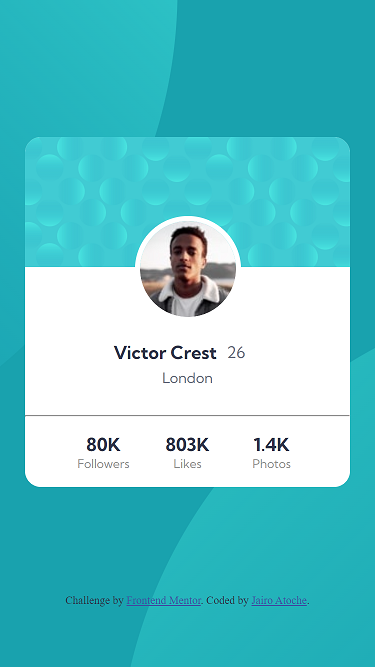 GitHub - JairoAtoche/Profile-Card-Component: Challenge Frontend Mentor - Profile card component