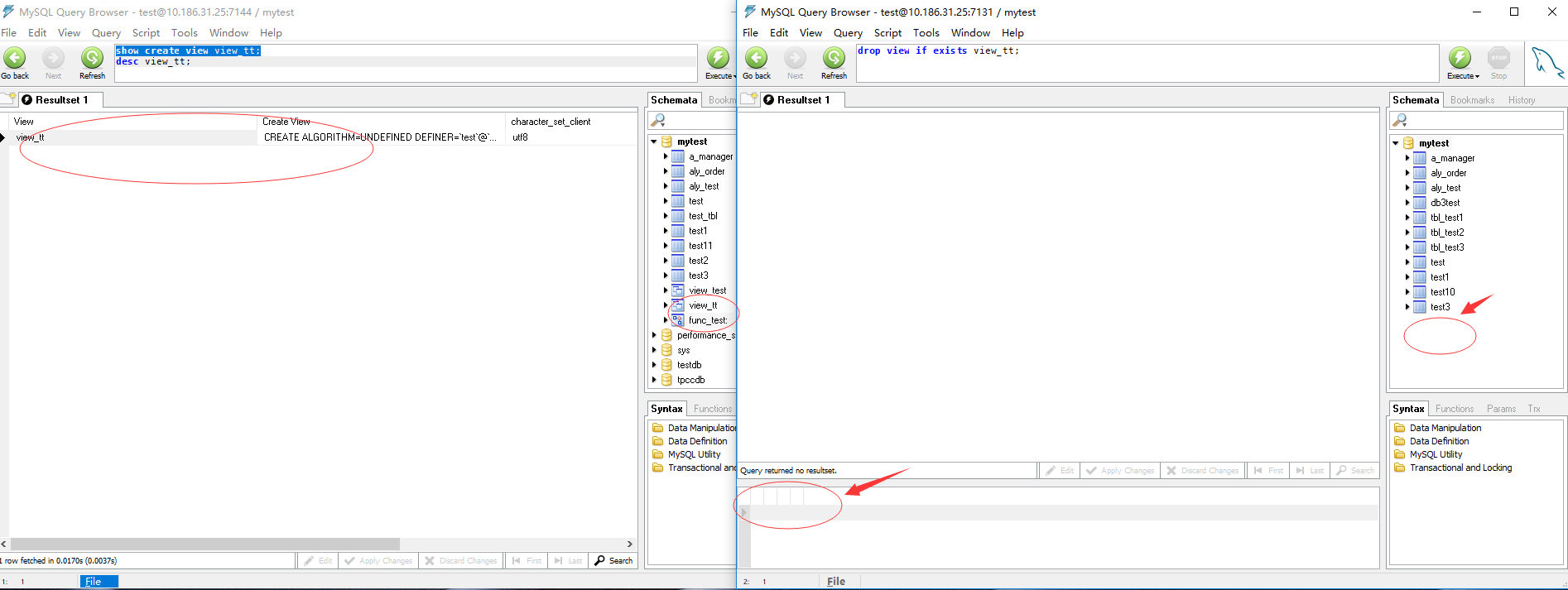 View will not reflect on the schema list and can't dispay the right ...