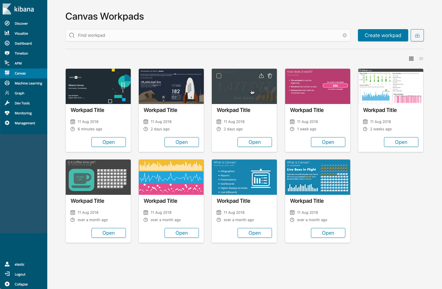 Style canvas home page · Issue #23104 · elastic/kibana · GitHub