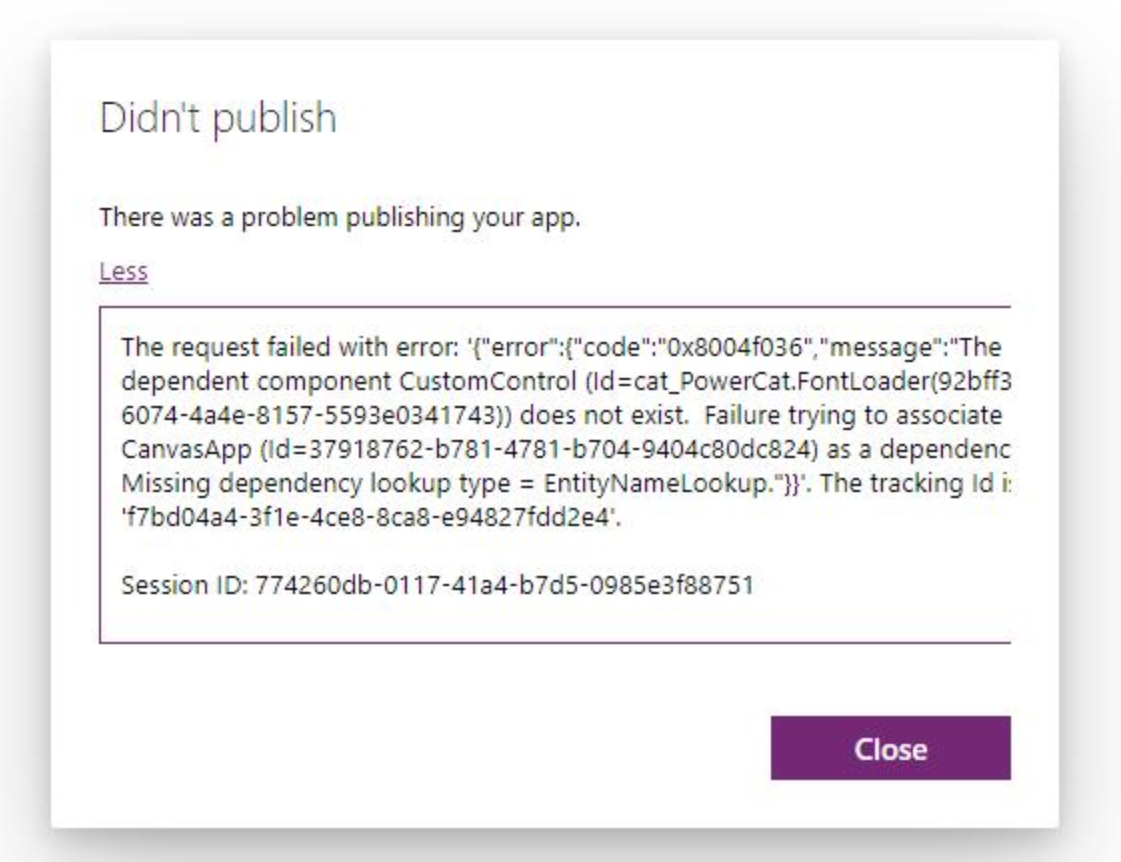 [CoE Starter Kit - BUG] - Cannot publish canvas app with CoE Theming solution · Issue #1127 ...