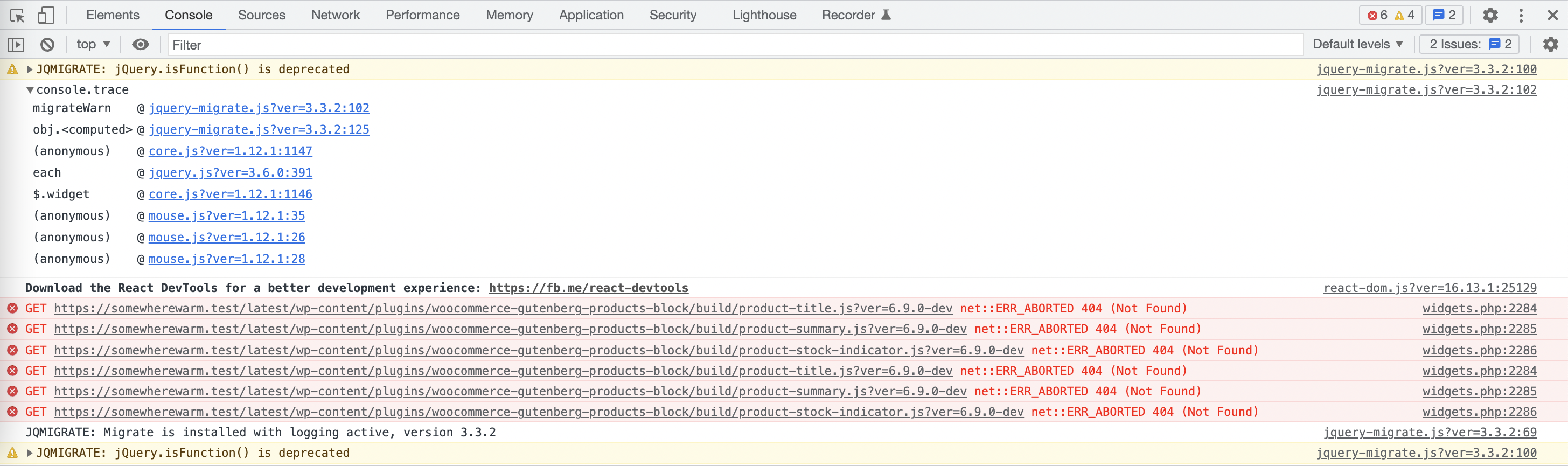 404 Errors For Product Title Product Summary And Product Stock Indicator Blocks · Issue