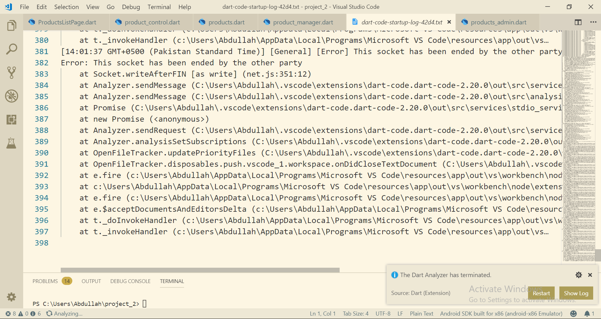I Am Having A Strange Dart Analyzer Error · Issue 1279 · Dart Codedart Code · Github 