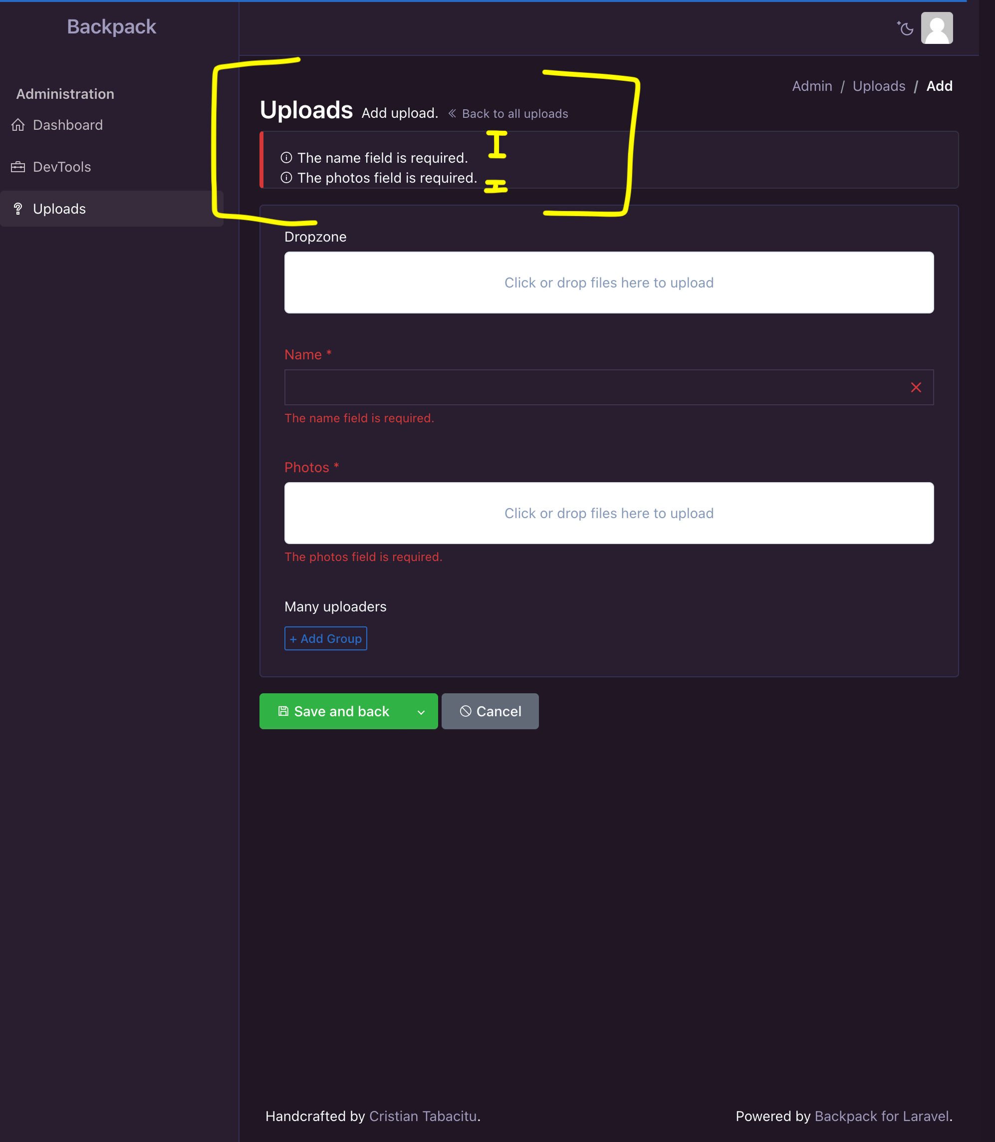 [v6][Bug] Padding not correctly on CRUD errors · Issue #63 · Laravel-Backpack/theme-tabler · GitHub