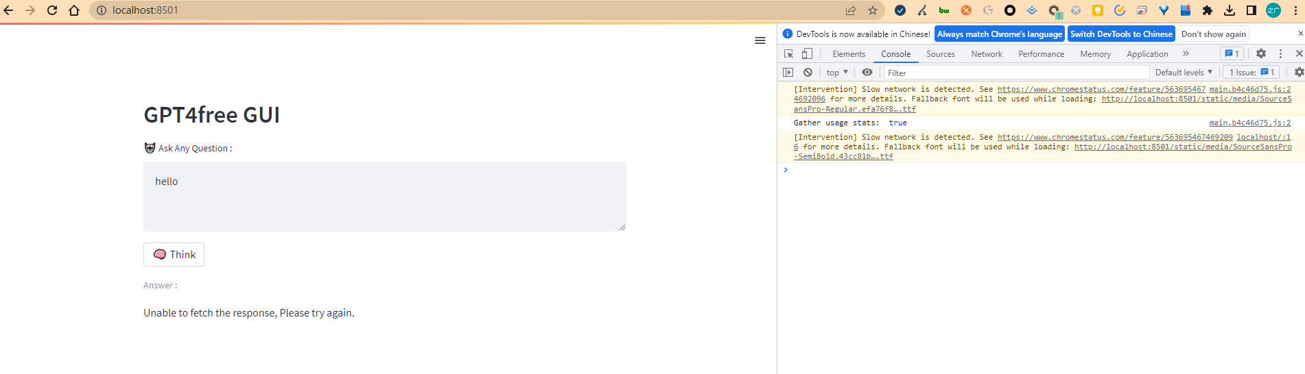 Error: Unable to fetch the response, Please try again. · Issue #312 · xtekky/gpt4free · GitHub