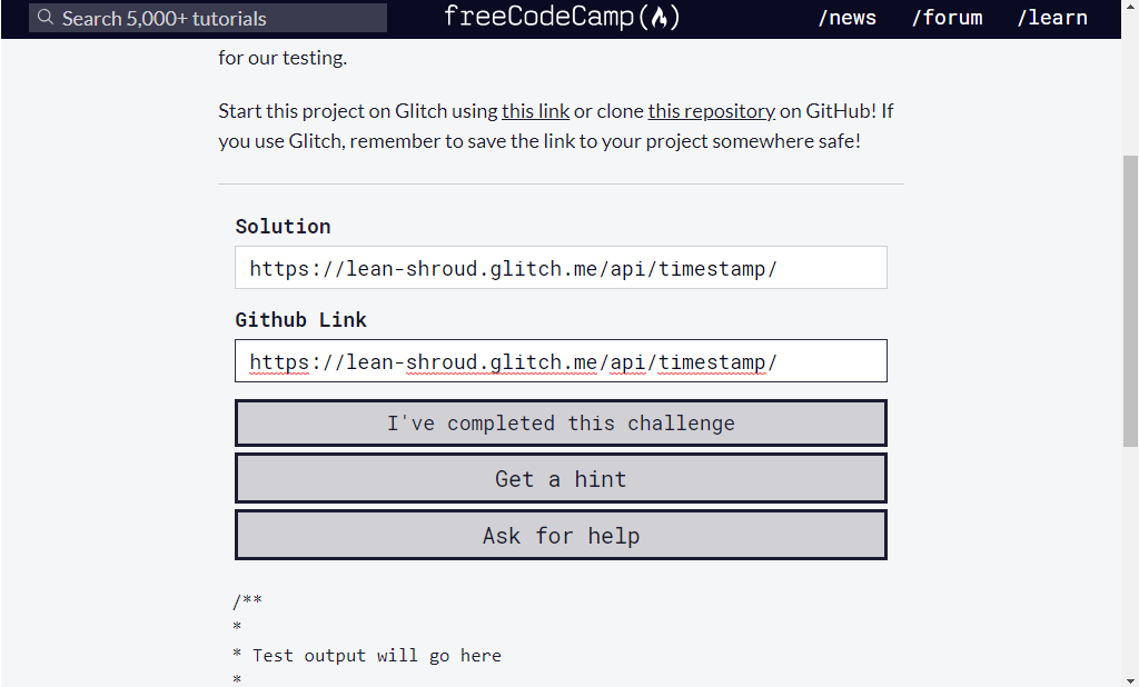 Inconsistent behavior in the "Solution" and "Github Link" texboxes of the APIs and Microservices ...