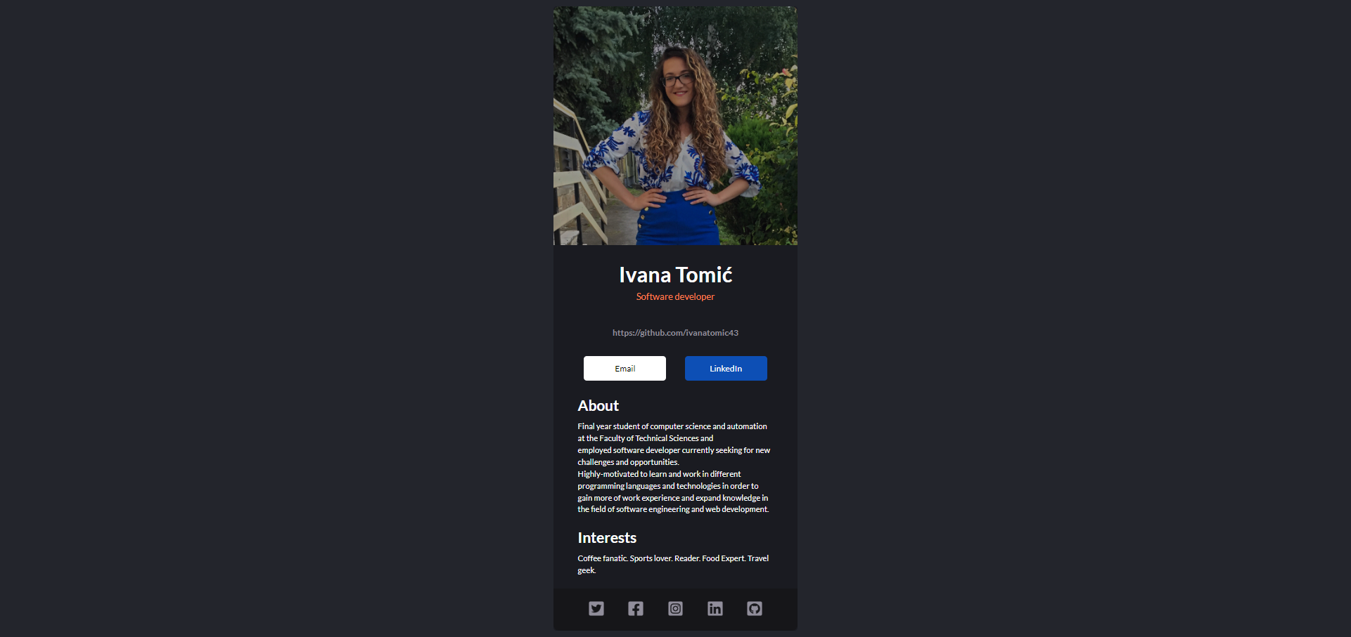 GitHub - ivanatomic43/digital-business-card