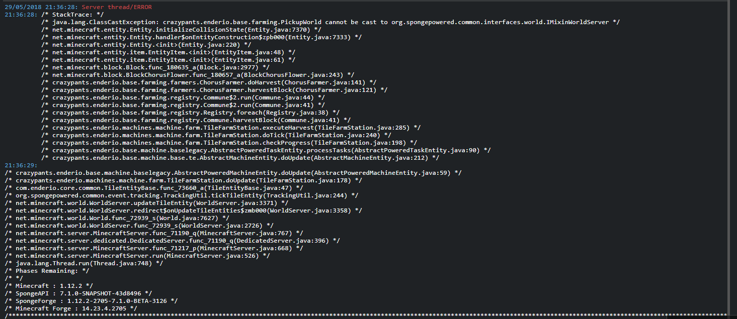 Sponge seemingly eating errors · Issue #2180 · SpongePowered/SpongeForge · GitHub