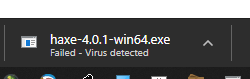 Can't download haxe 4.0.1, windows 10 antivirus didn't like 64-bit installer · Issue #8958 ...