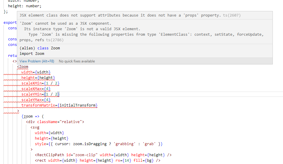 Unable to compile Zoom · Issue #1284 · airbnb/visx · GitHub Unable to compile Zoom · Issue #1284 · airbnb/visx · GitHub