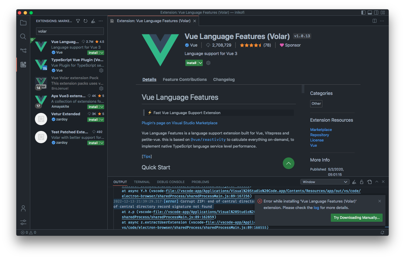 Error Corrupt Zip End Of Central Directory Record Signature Not Found · Issue 2201 · Vuejs 6317