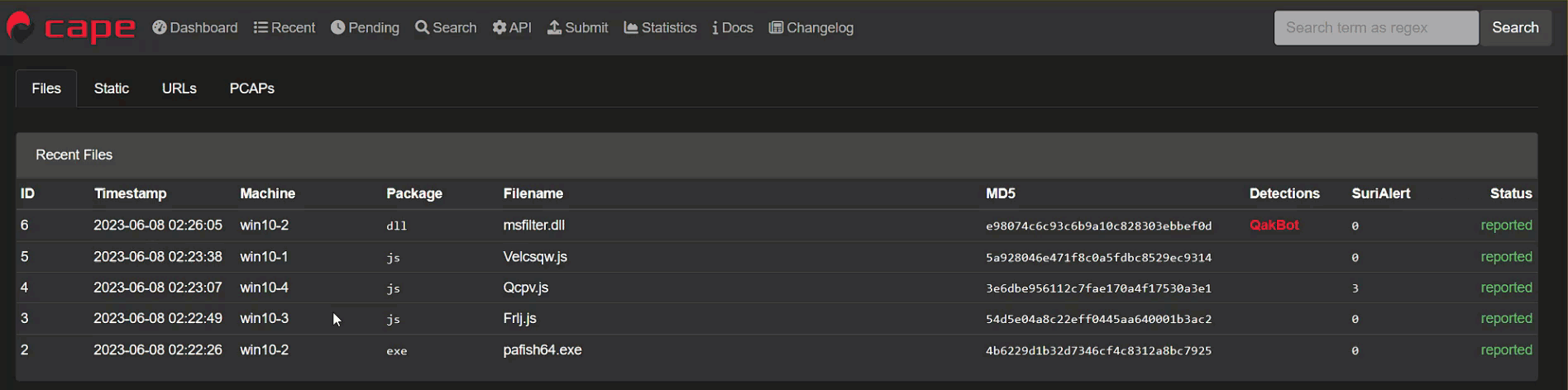 Recent Analysis Table Tab Bug · Issue 1591 · Kevoreilly Capev2 · Github