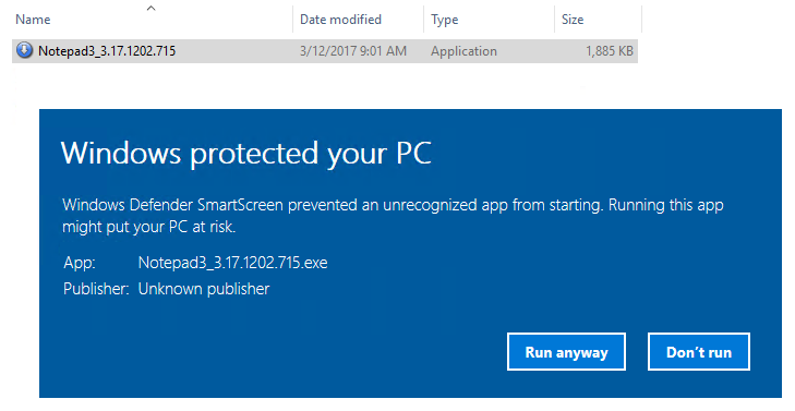 Notepad3 is flagged by Windows Defender SmartScreen · Issue #127 · rizonesoft/Notepad3 · GitHub