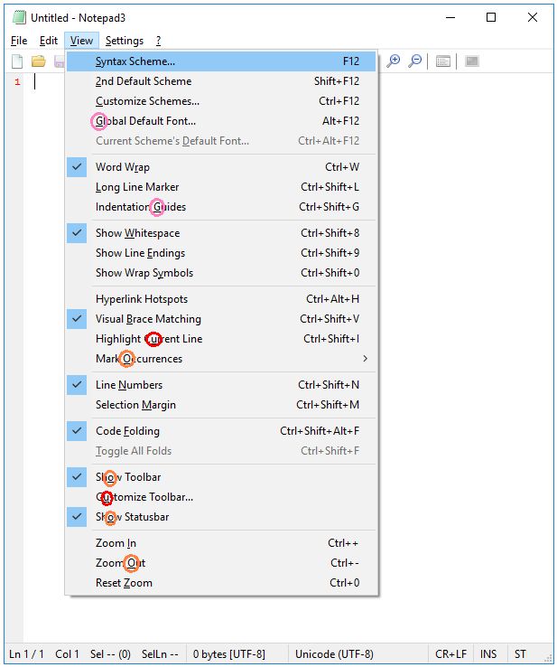 Menu Navigation via Keyboard Shortcuts: tidyup · Issue #338 · rizonesoft/Notepad3 · GitHub