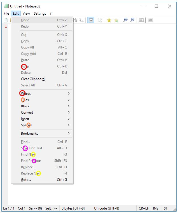Menu Navigation via Keyboard Shortcuts: tidyup · Issue #338 · rizonesoft/Notepad3 · GitHub