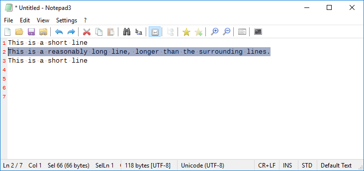 Pasting long line over short line gives different highlight depending on selection direction ...