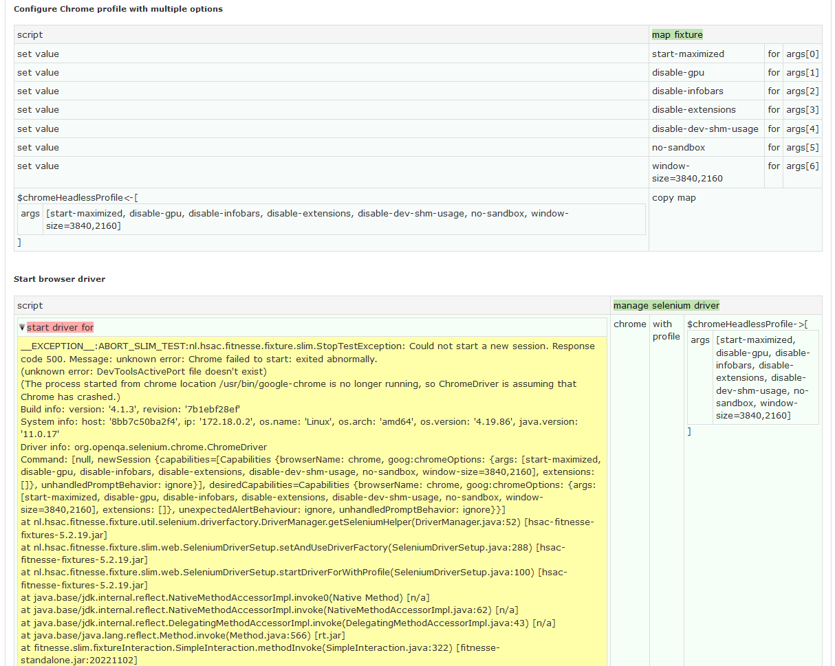 Unable to start chrome instance in container · Issue #436 · fhoeben/hsac-fitnesse-fixtures · GitHub