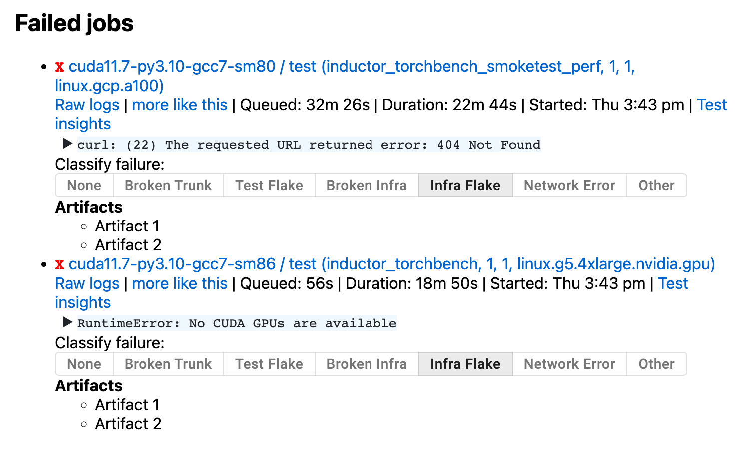 Make Artifacts Easier To Discover On Hud · Issue 95075 · Pytorchpytorch · Github