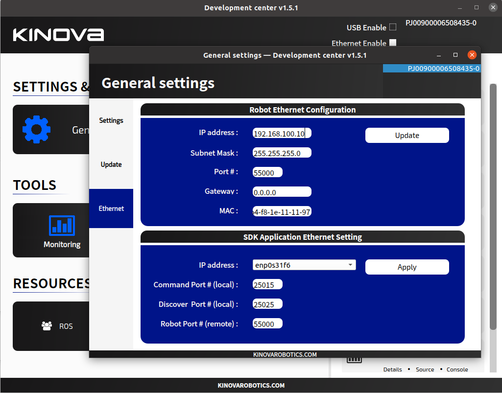 Can't connect to robot · Issue #65 · Kinovarobotics/Kinova-kortex2_Gen3_G3L · GitHub