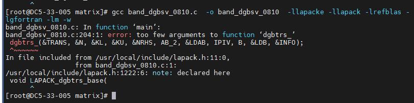 dgbtrs_(&TRANS, &N, &KL, &KU, &NRHS, AB_2, &LDAB, IPIV, B, &LDB, &INFO); · Issue #707 ...