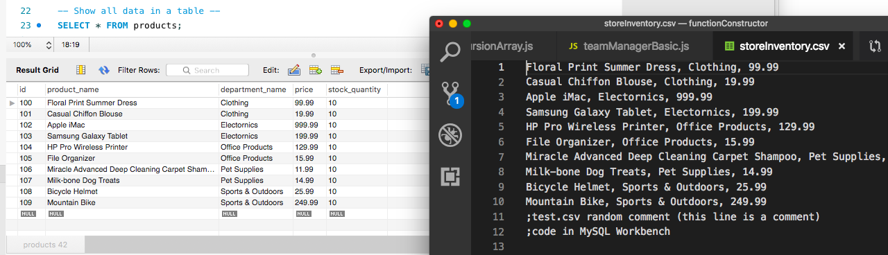 bamazon | Bamazon is an Amazon-like storefront displayed through the Terminal using node.js and ...