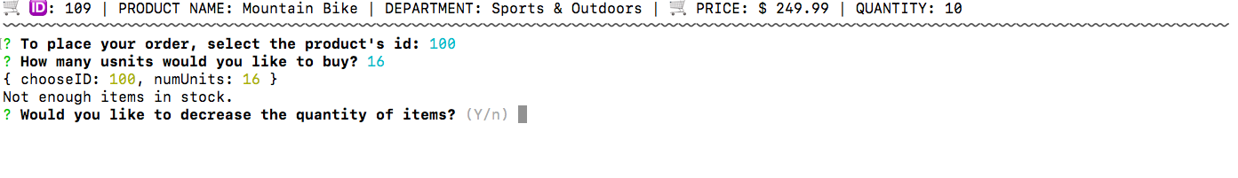 bamazon | Bamazon is an Amazon-like storefront displayed through the Terminal using node.js and ...
