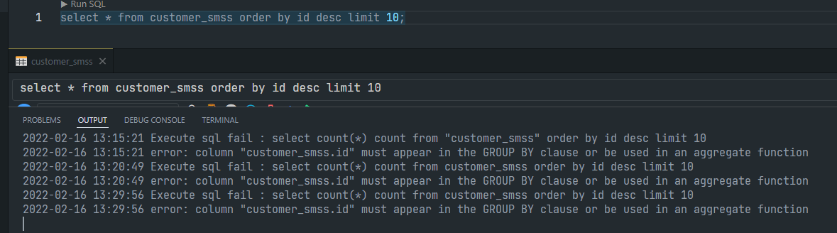 Getting Terminal outputs when writing queries · Issue #457 · cweijan/vscode-database-client · GitHub