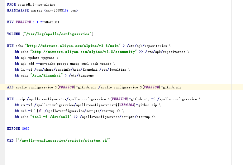 使用官方DockerFile部署的问题 · Issue #1649 · apolloconfig/apollo · GitHub