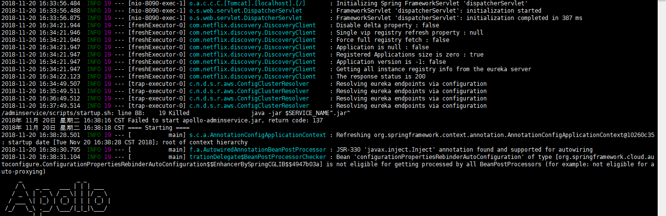 Rancher+Docker部署成功后，configservice和adminservice频繁重启，导致portal不能正常工作，请大神指教 · Issue #1689 ...