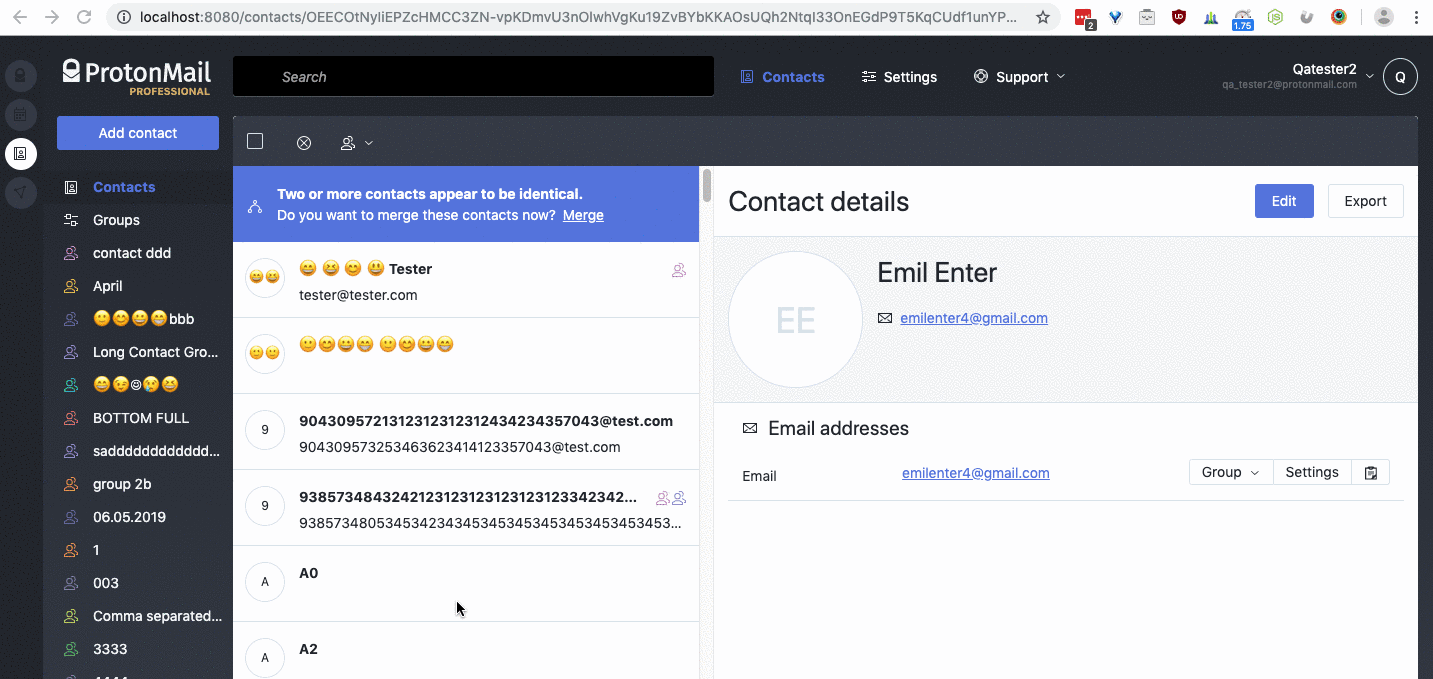 Highlighted contacts cannot be added to contact groups · Issue #108 · ProtonMail/proton-contacts ...