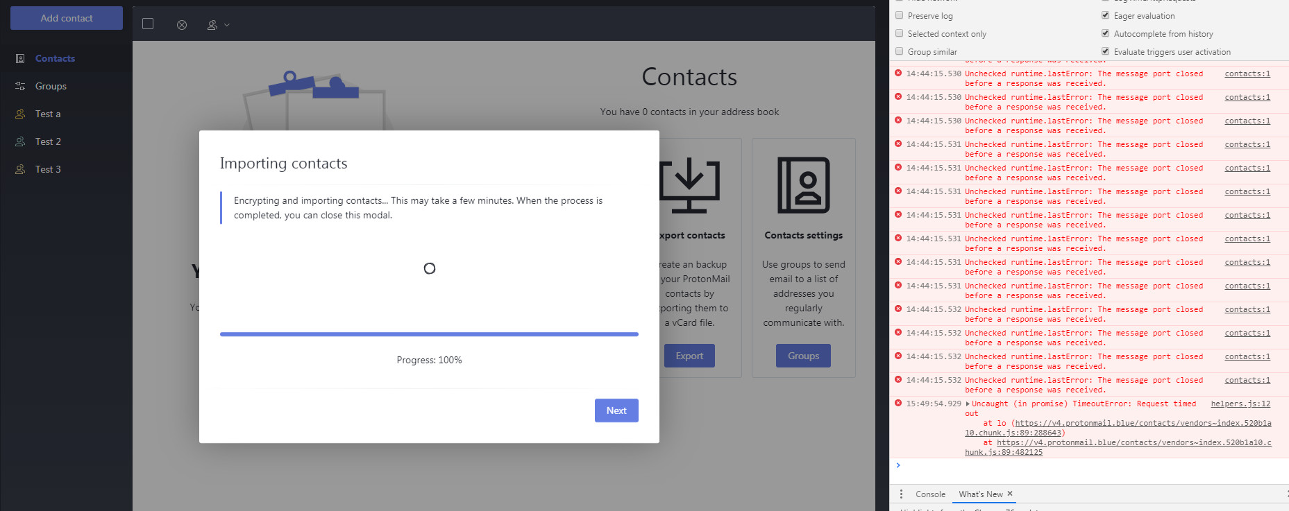 Cannot import large contact lists · Issue #127 · ProtonMail/proton-contacts · GitHub