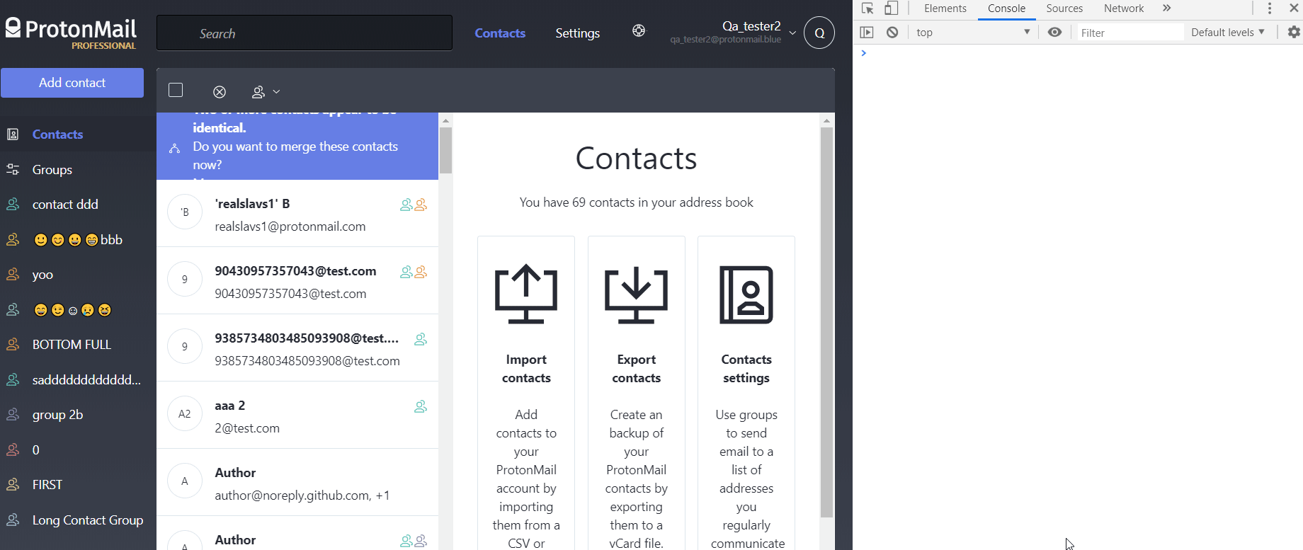 `Uncaught in promise` error when adding one email out of two to a contact group · Issue #130 ...