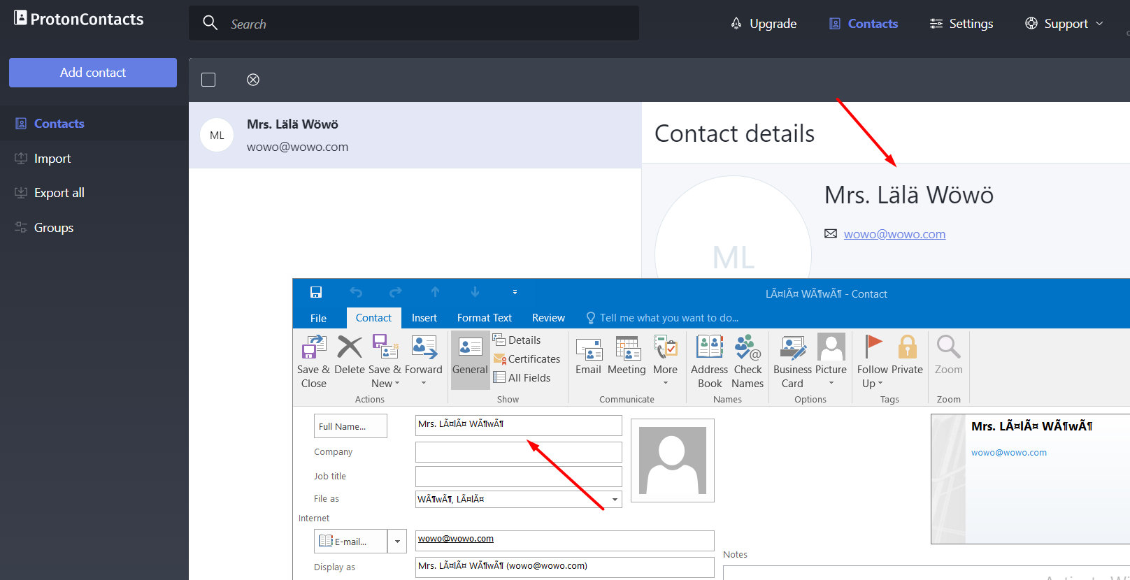 Contacts with Unicode characters are exported with invalid characters · Issue #191 · ProtonMail ...