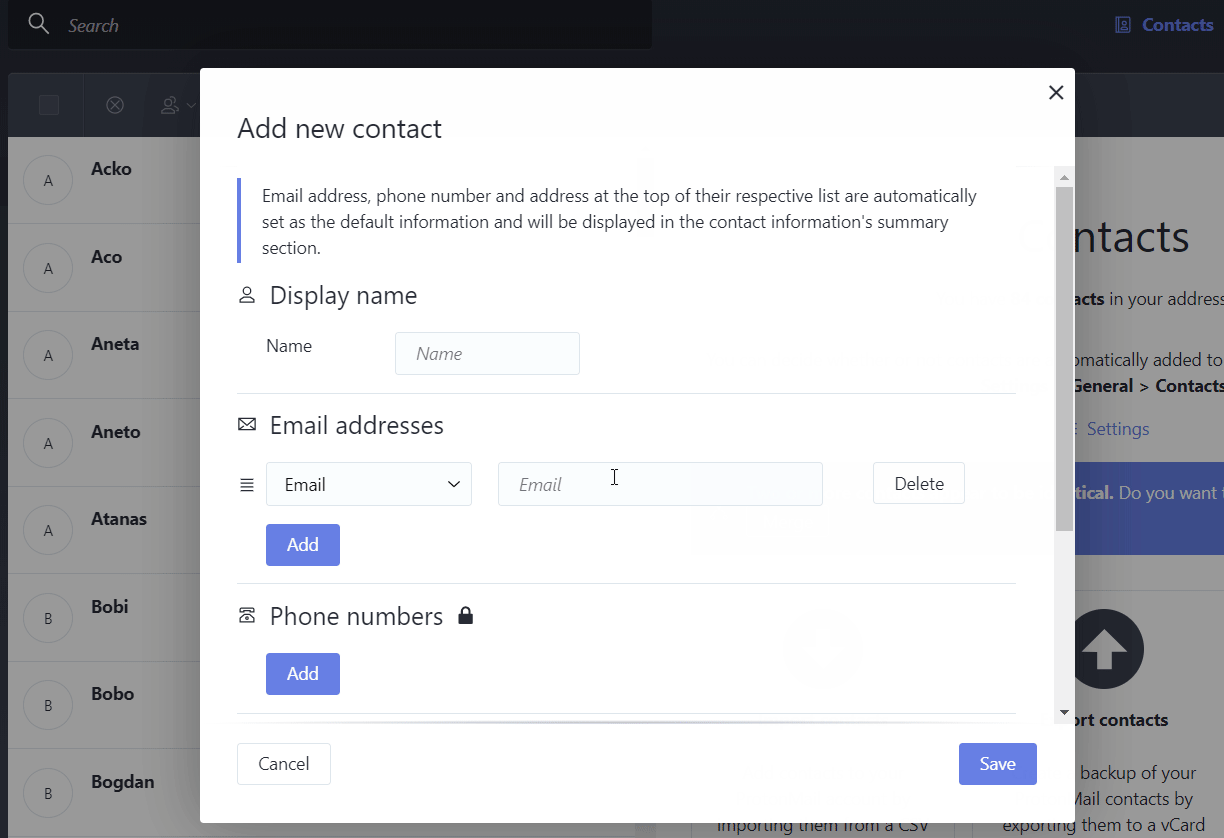 Edit contact modal is automatically closed when clicking outside the modal · Issue #307 ...