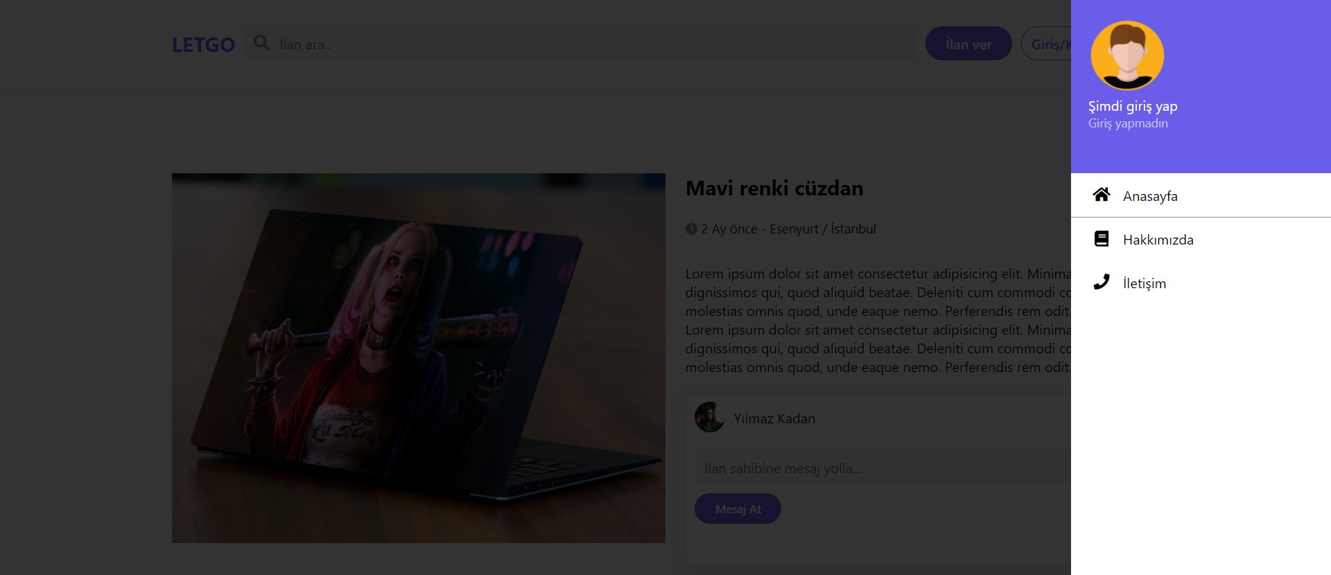 GitHub - YilmazKadan/Letgo-Clone: Letgo sitesinin farklı renkte bir ...