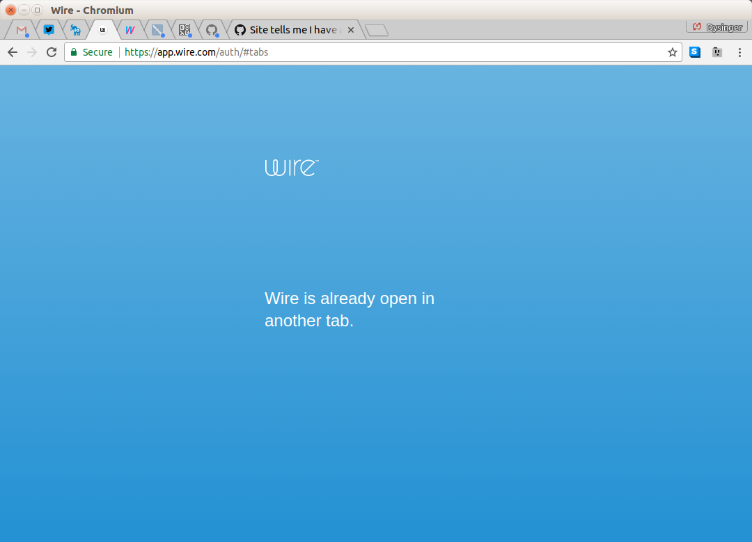 Site tells me I have another tab open when I don't. How to fix? · Issue #1457 · wireapp/wire ...